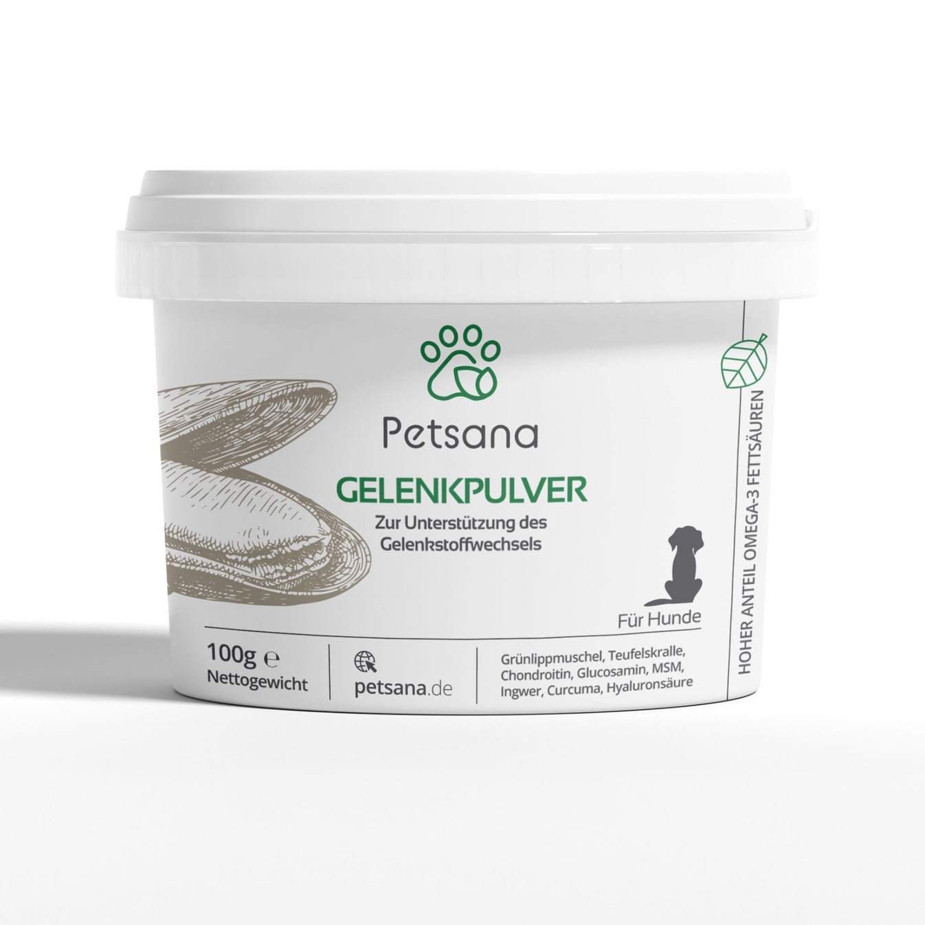 Gelenkpulver für Hunde - mit Grünlippmuschel und Teufelskralle – Petsana